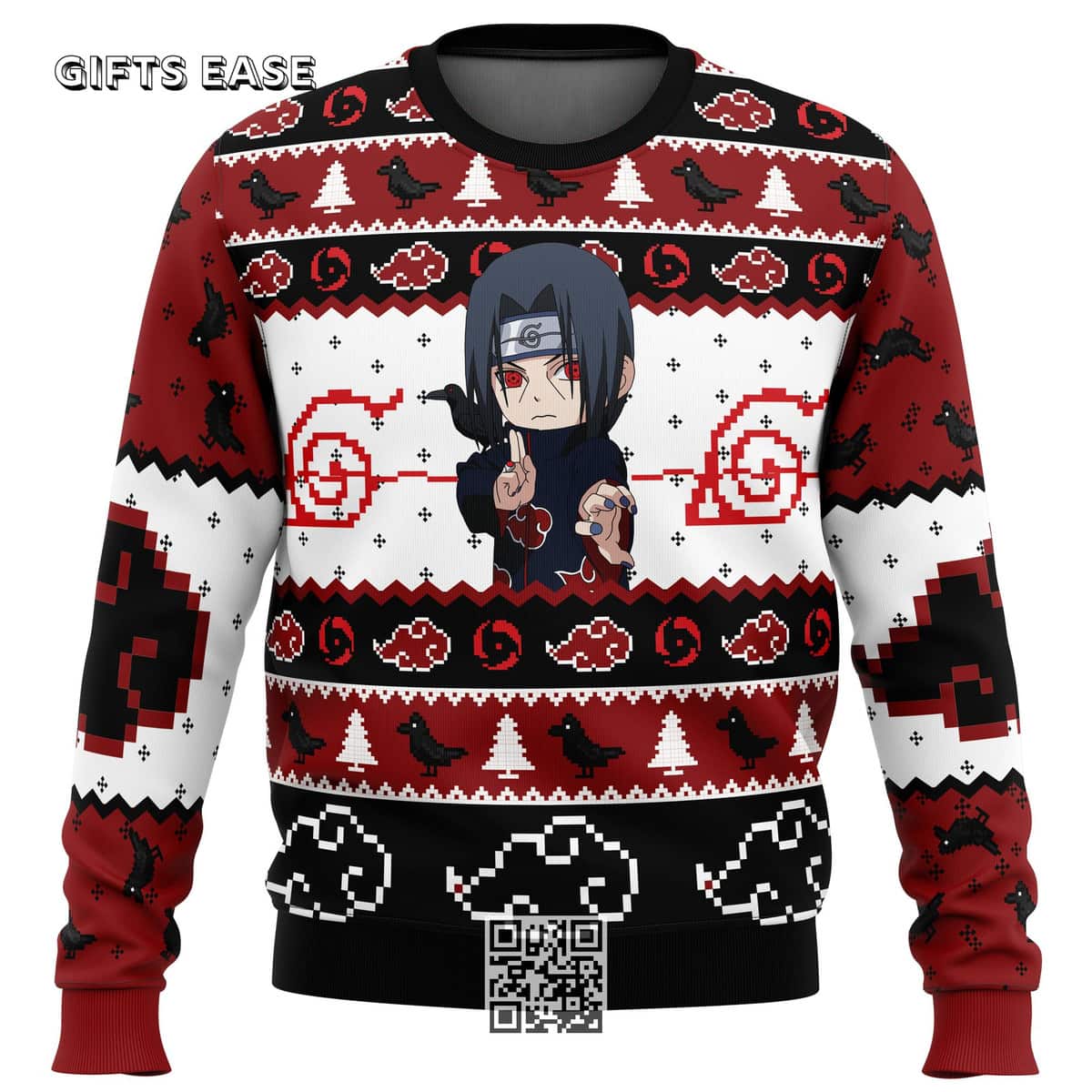 Itachi Uchiha Chibi Akatsuki Naruto Ugly Christmas Sweater Pine Tree ...