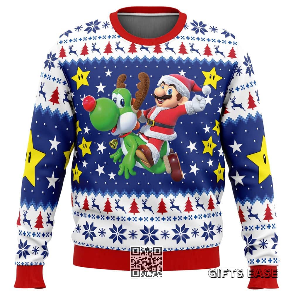 Super Mario Bros Ugly Christmas Sweater Xmas Pattern - GiftsEase